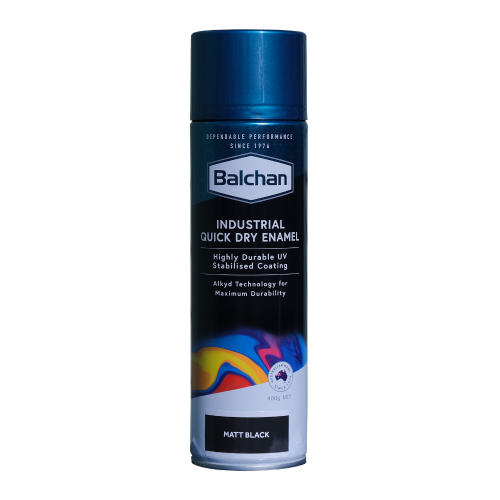 Balchan Industrial Quick Dry Enamel - Matt Black - 400G