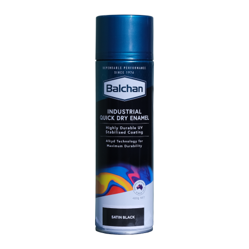 Balchan Industrial Quick Dry Enamel - Satin Black - 400G